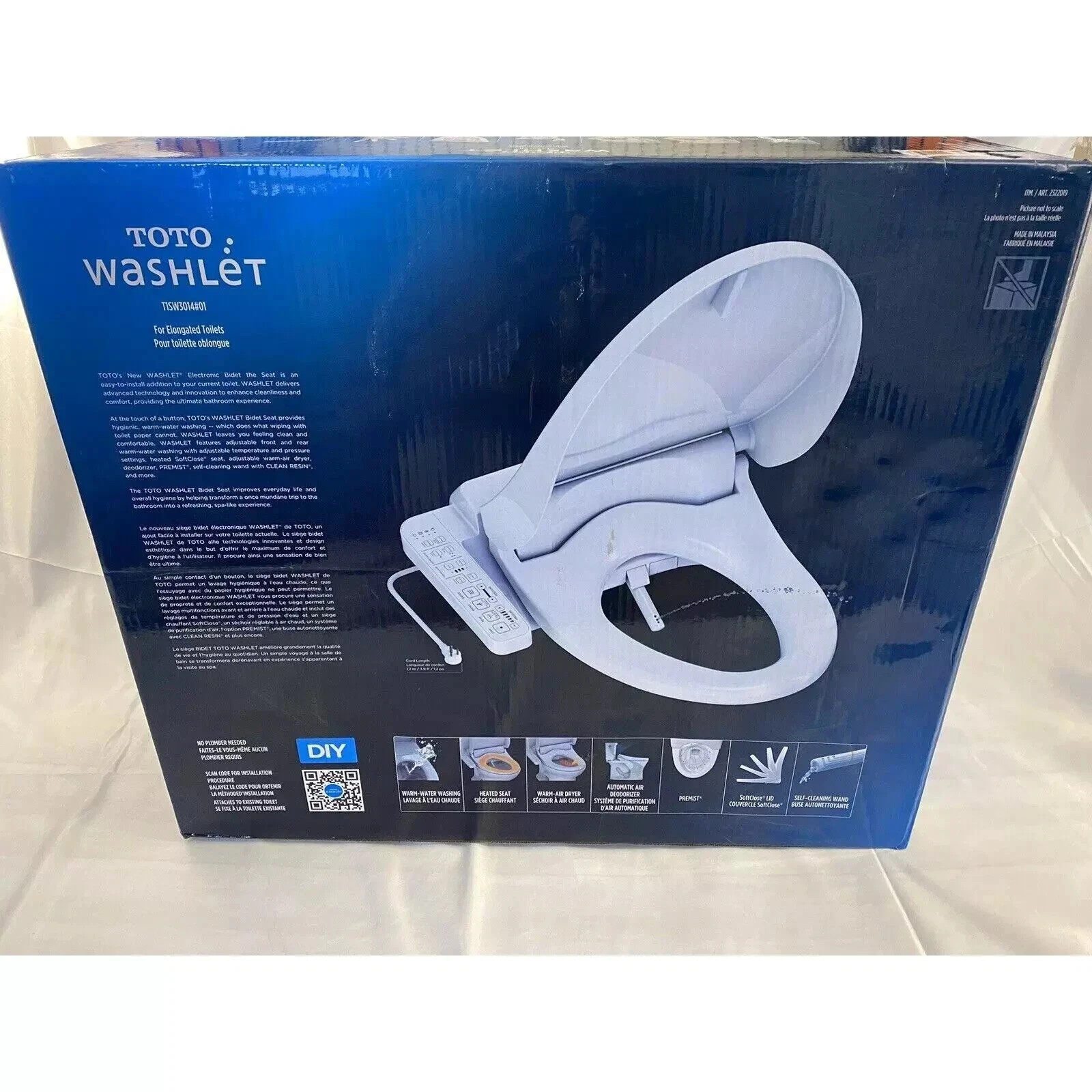 TOTO WASHLET KC2 Electronic Bidet Toilet Seat Heated Seat Elongated ...