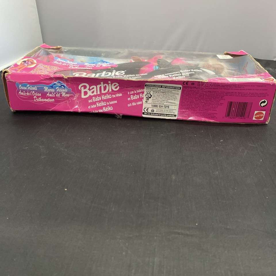 1996 Mattel Ocean Friends Barbie Doll & Baby Keiko the Whale Doll New ...