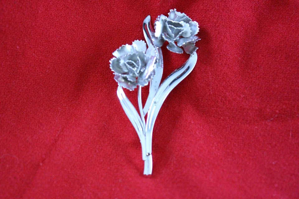 Vintage signed HSB Harry S. Bick Sterling flower rose pin brooch | eBay