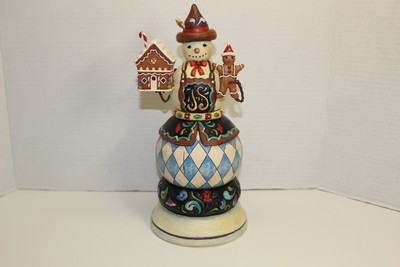 2009 Jim Shore 4014450 FESTIVE WINTER WONDERS Snowman/Gingerbread House ...