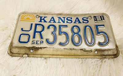 Vintage Kansas September 1988 License Plate Man Cave Decor Garage ...