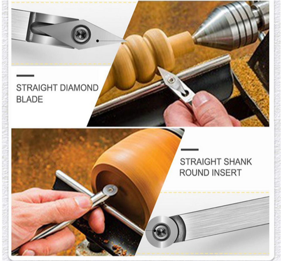 Wood Lathe Turning Tool Kit, Lathe Roughing and Finishing Hollow Tool ...