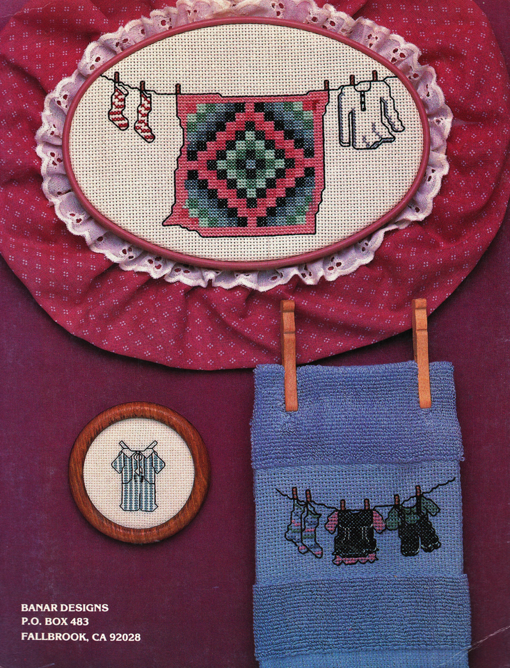 Joan Vibert "SARAH JANE'S CLOTHESLINE" Doll Friends Cross Stitch ...