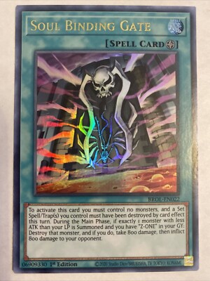 Yugioh! 3x Soul Binding Gate - BROL-EN022 Ultra Rare - 1st ed NM | eBay