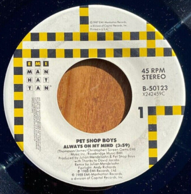 Pet Shop Boys - Always On My Mind, Vtg 45 RPM Record, Pressed EMI ...