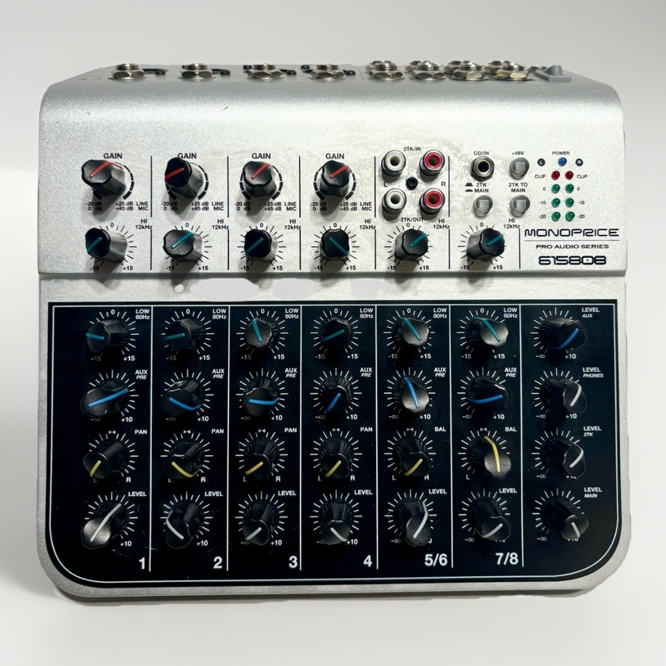 Monoprice Pro Audio Series 615808 8-Channel Audio Mixer USB No Cables ...
