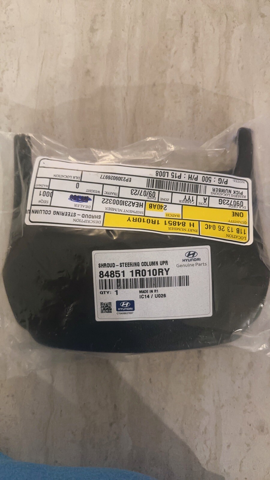 2012-2017 Hyundai Accent Steering Column Cover Black 84852-1R000 OEM ...