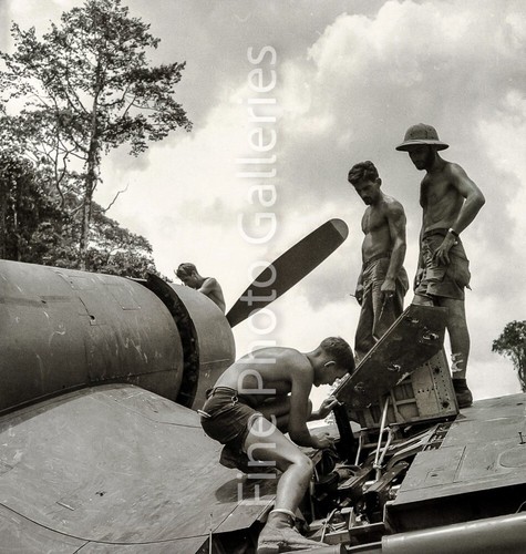 1944 Vintage U.S. NAVY Men Loading Machine Gun WWII Aviation CHARLES ...