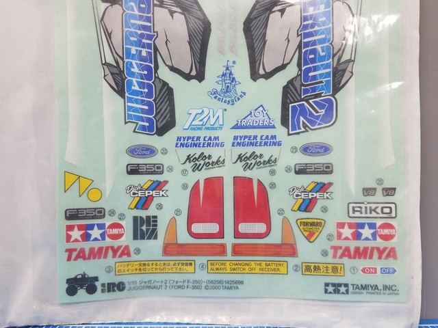 RARE Original Tamiya 1/10 R/c Juggernaut 2 LL Ford F350 58256 Decal ...