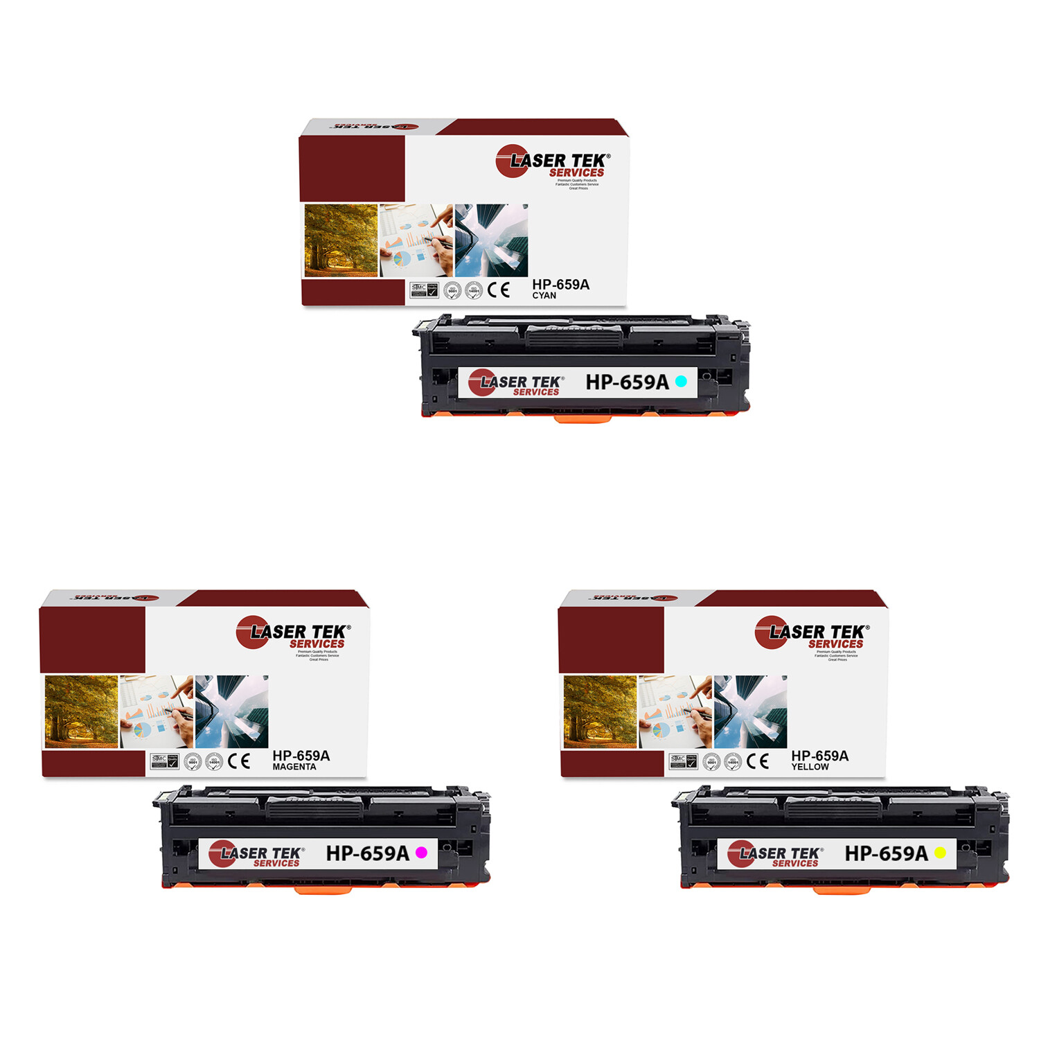 3Pk LTS 659A CMY Compatible with HP LaserJet M856 M856dn Toner ...