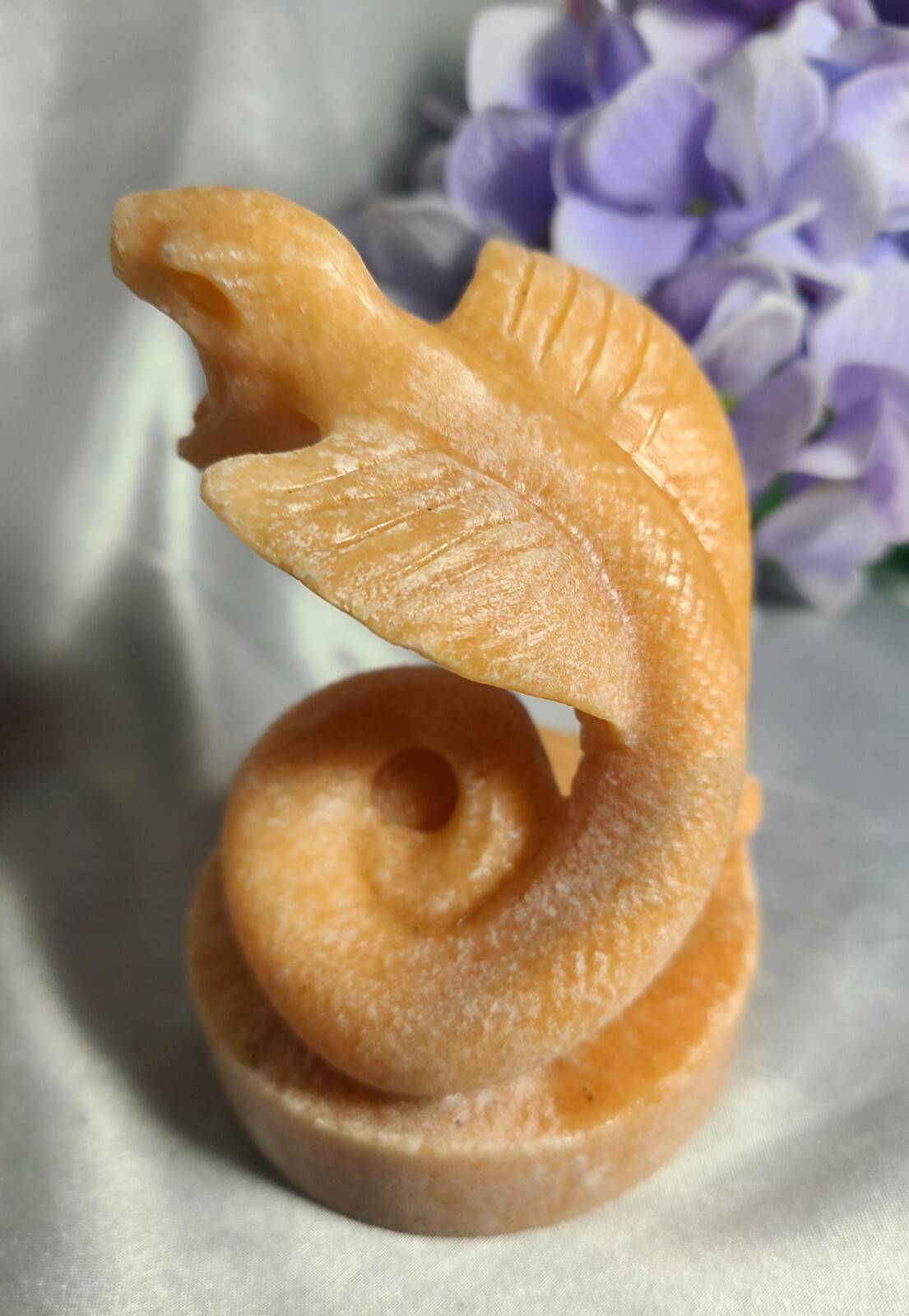 Large 4.3" 358g Detailed Sunstone Flying Snake Dragon Crystal Carving ...