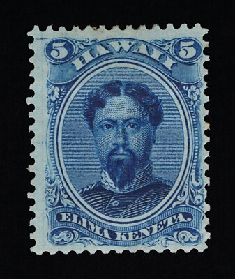 EXCELLENT GENUINE HAWAII SCOTT #32 F-VF MINT OG H 1886 BLUE ON WOVE ...