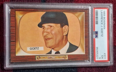 1955 Bowman LAWRENCE J. GOETZ #311 PSA 5 EX N.L. Umpire 95355221 | eBay