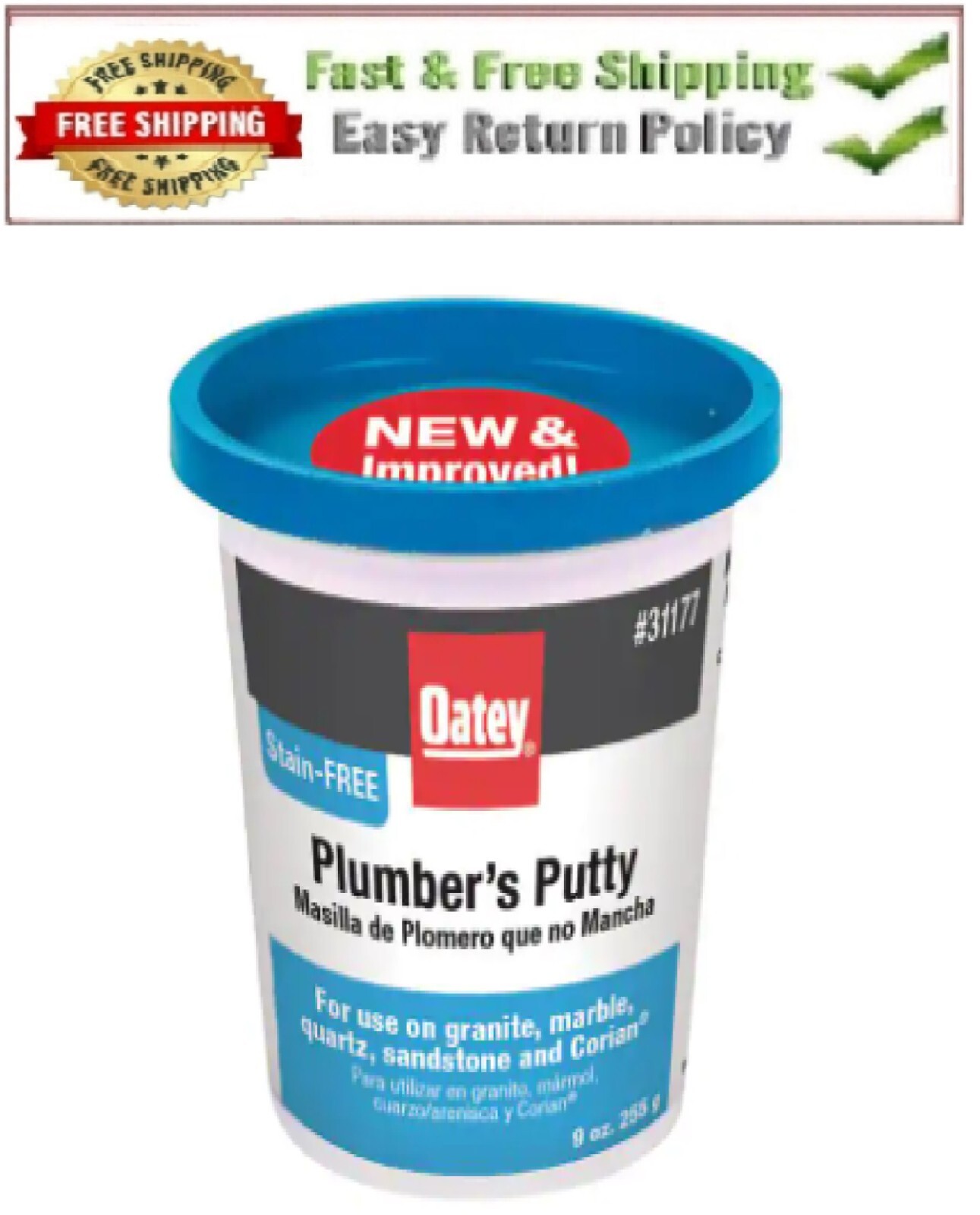9 oz. Stain-Free Plumber's Putty, Plumbing Accessories, Pipe Putty ...