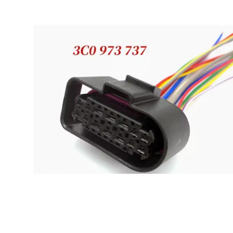 For VW AUDI PORSCHE Headlight Pigtail Plug Connector 14 Port 14 Wire ...