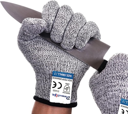 Dowellife Cut Resistant Gloves Food Grade Level 5 Medium (Pack of 1 ...