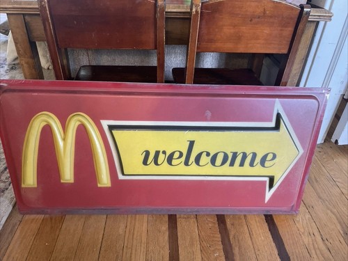 Vintage McDonalds WELCOME/EXIT Arrow Drive-Thru Restaurant Sign 35" x ...