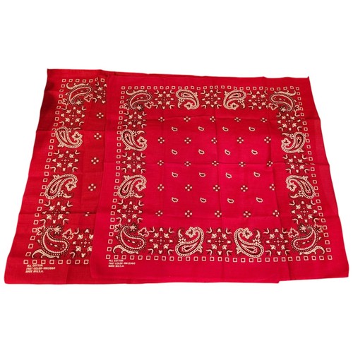Vintage Red Bandana Fast Color RN 13960 All Cotton Made USA Paisley ...