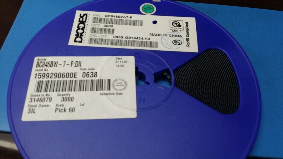(3000 PCS) BC846BW-7-F DIODES INC. TRANS NPN 65V 0.1A SOT323 ROHS | eBay