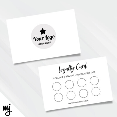 Custom Loyalty Card Printing | White Plain Design | Add Your Logo | eBay UK