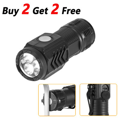 Tactical Flashlight Small LED Torch Light Mini Super Bright USB ...
