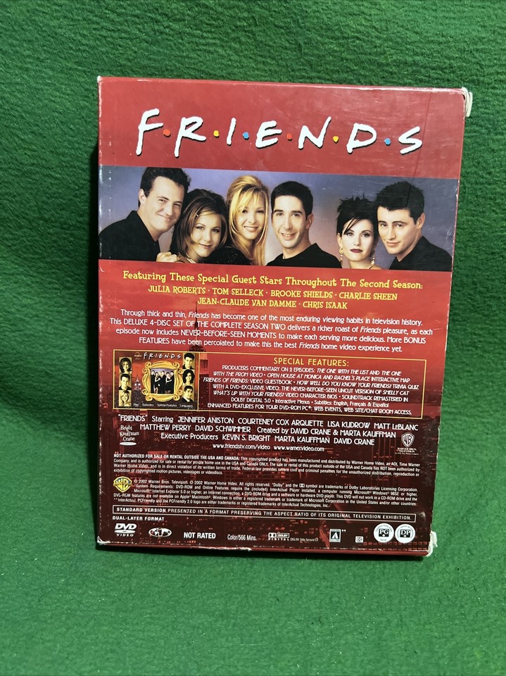 Friends - The Complete Second Season (DVD, 2002, 4-Disc Set 85392273324 ...