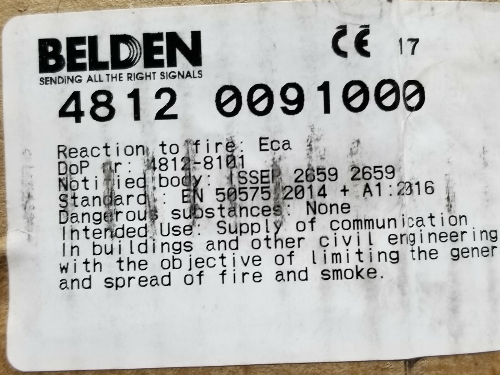 Belden 4812 23/4P CAT6E 600MHz IBDN DataTwist Network Cable CMR-LP ...