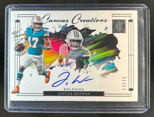 2024 Impeccable Jaylen Waddle Canvas Creations Signatures Auto #17/75 ...