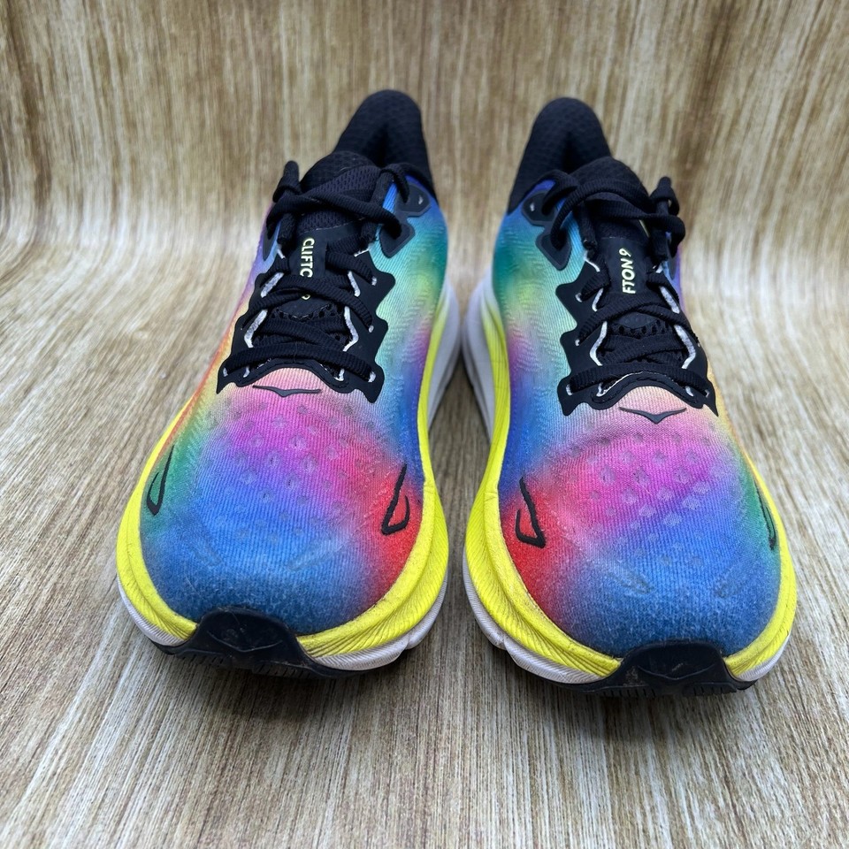 Hoka One One Clifton 9 Women's Size 8.5 B Rainbow Tie Dye Running Shoes ...