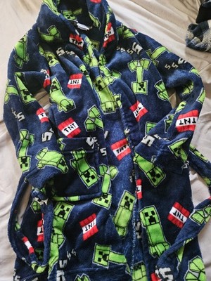 Minecraft Robe Boys 6/7 Long Sleeve Bath Robe Creeper TNT | eBay