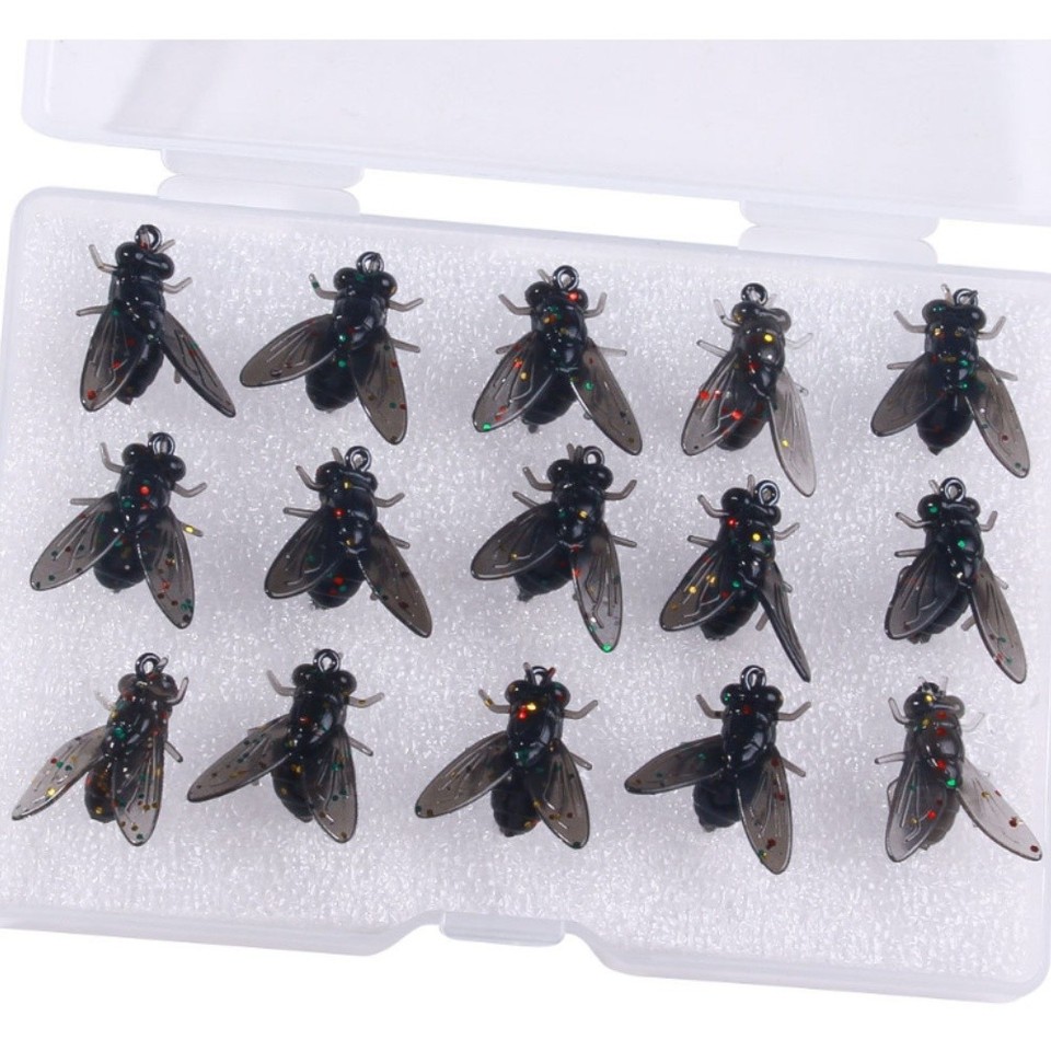 Realistic Silicone Fly Fishing Lures 12pcs Set Insect Hooks for Freshwater Fish | eBay Australia