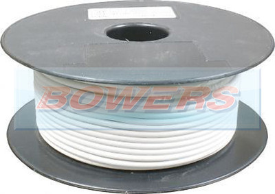 50M METRE ROLL/REEL WHITE SINGLE CORE CABLE/WIRE 17.95AMP 28 STRAND 2mm ...
