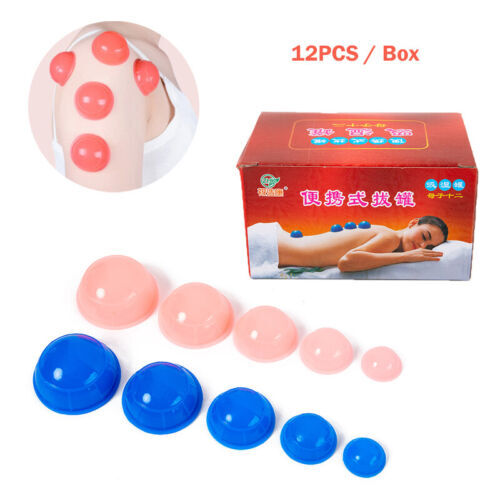 12Pcs Professional Silicone Cupping Therapy Sets Massage Cups Vacuum ...