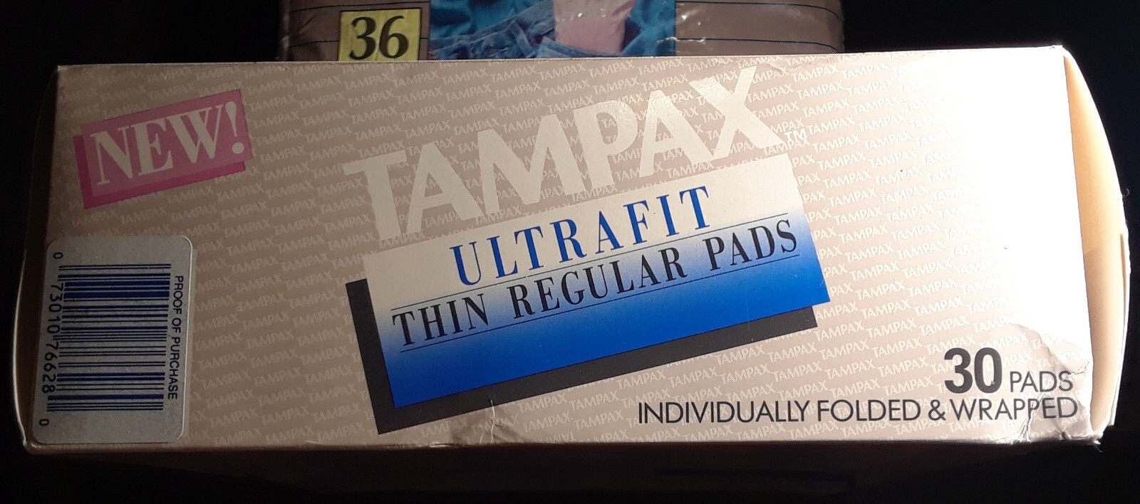 1988 Tampax Ultrafit Thin Regular Pads Sealed Box Of 30 - RARE FEMININE ...