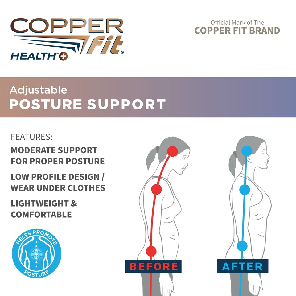 Copper Fit Health Plus Posture Corrector Brace for Neck, Back and ...