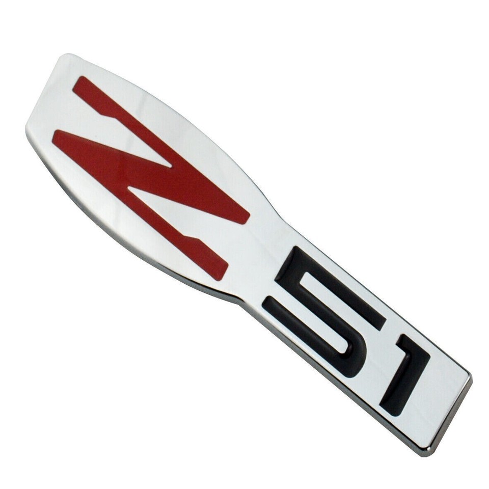 2Pc For C6 Corvette Z51 Emblem Badge (Silver Red Black) | eBay