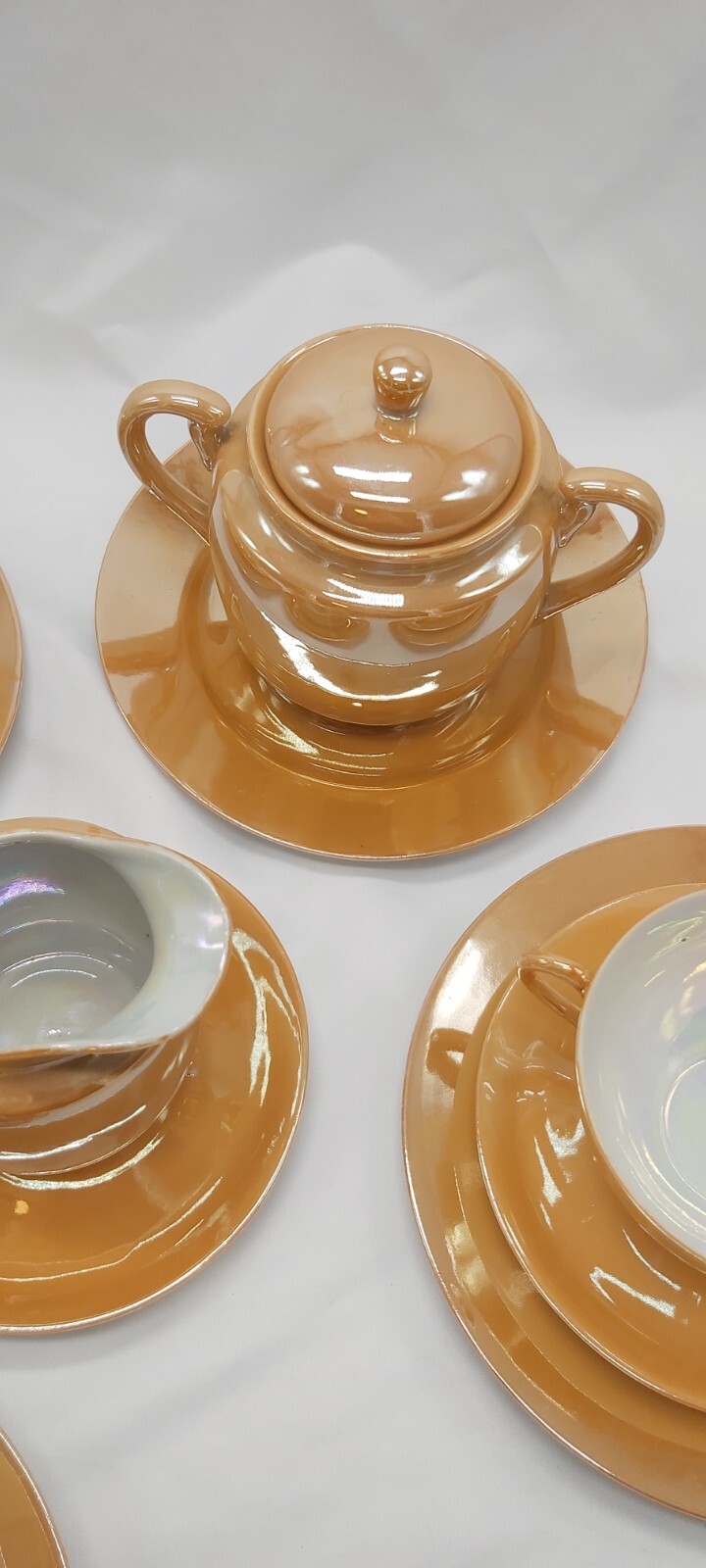 Peach Lusterware Tea Set three piece set Made in Japan | eBay