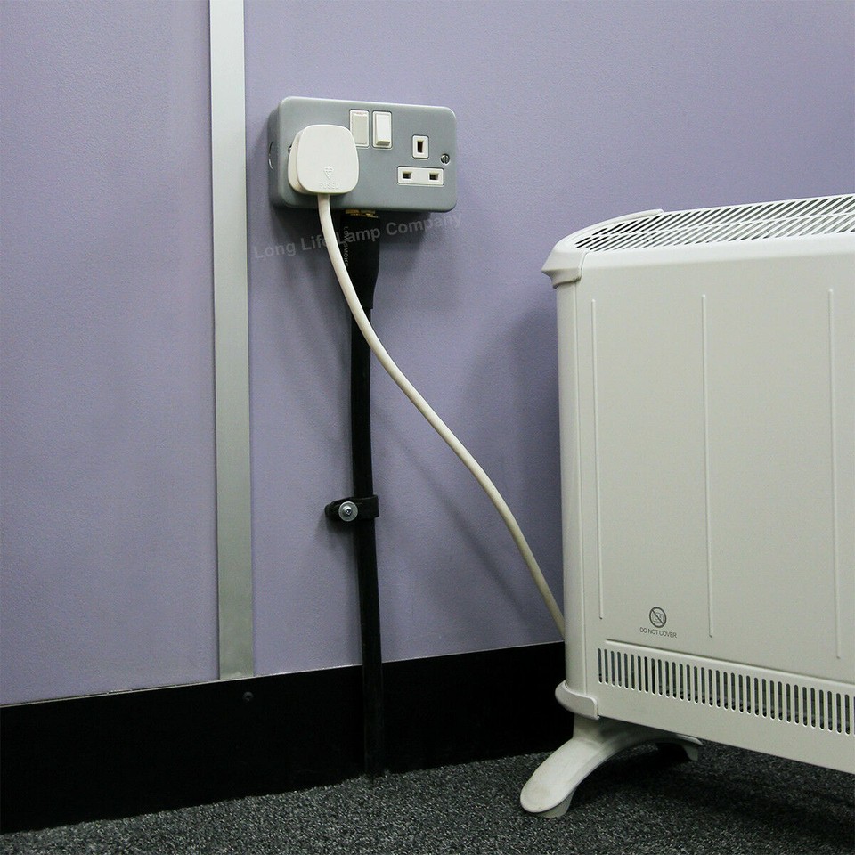 Metal Clad Twin Double Plug Socket 2 Gang 2G 13 Amp Outlet & Back Box ...