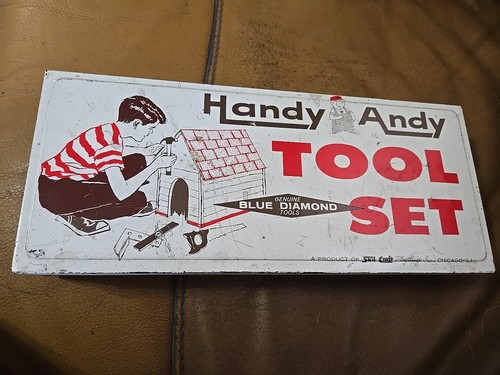 Vintage Handy Andy Tool Set W/ 3 Tools Hammer Has Broken End As Seen In ...