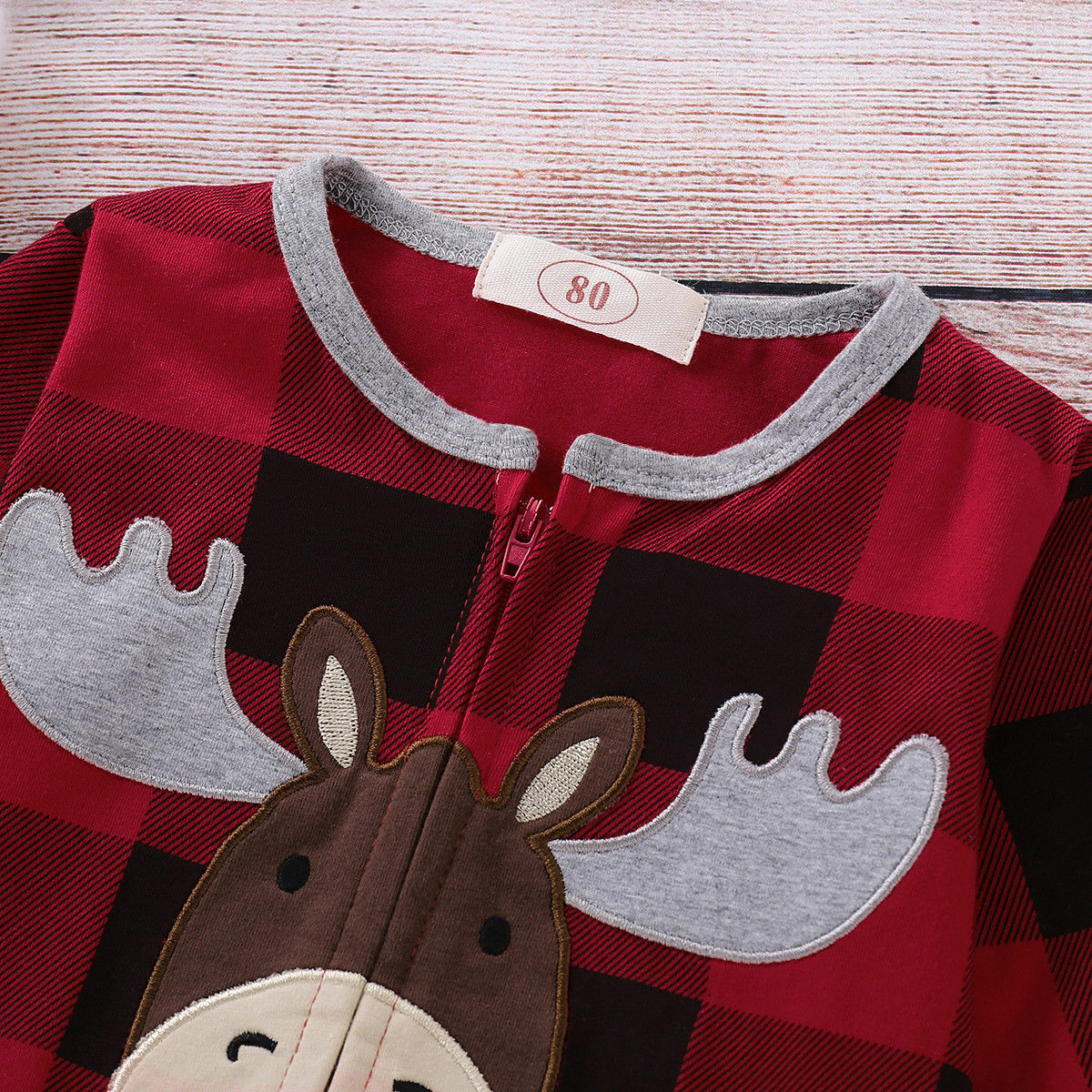 Baby Boy Moose Red Black Buffalo Check Sleeper Pajamas 12M 18M NWT | eBay