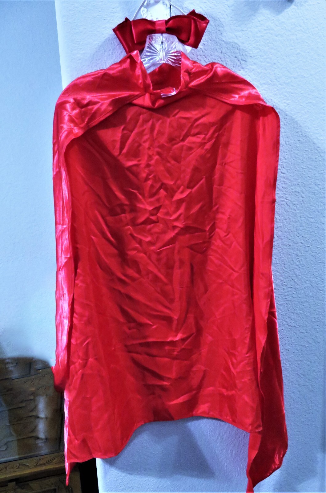 Red Satiny Vampire Cape And Bowtie Childs Halloween Costume Accessories ...