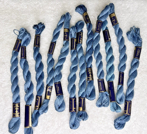 12 MINT Anchor Perle Pearl Cotton #921 Blue Embroidery Floss Vintage ...