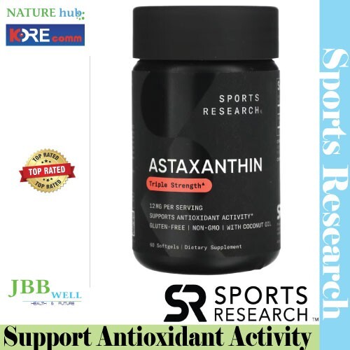 Sports Research, Astaxanthin, Triple Strength, 12 mg, 60 Softgels | eBay