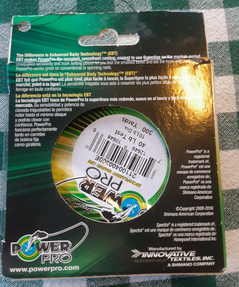 Power Pro Super Braided Fishing Line 40 lb Test 300 yds Moss Green ...