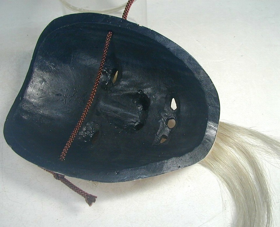 Japanese KOJO Mask #92 Vtg Old White Beard Samurai Grandpa Man Okina ...