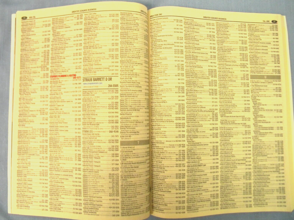 Vintage Yellow Pages Phone Book Ozaukee county Wisconsin Business ...