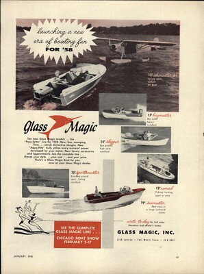 1958 PAPER AD Glass Magic Boat Baymaster Seamaster Skimaster ...