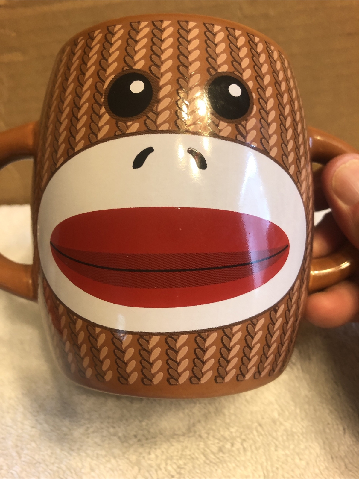 Galerie Sock Monkey Face With Two Handles Coffee Cup | eBay