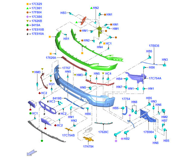 2021-2024 Genuine Ford F-150 Front Bumper Lower Protector RL3Z-8419-A ...