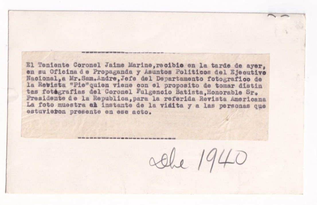 CUBAN MILITARY COL JAIME MARINE + JOURNALISTS CUBA 1940 Photo Y 367 | eBay